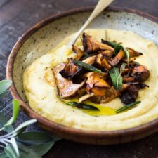Polenta with Wild Mushrooms, Garlic and Sage | Feasting at Home