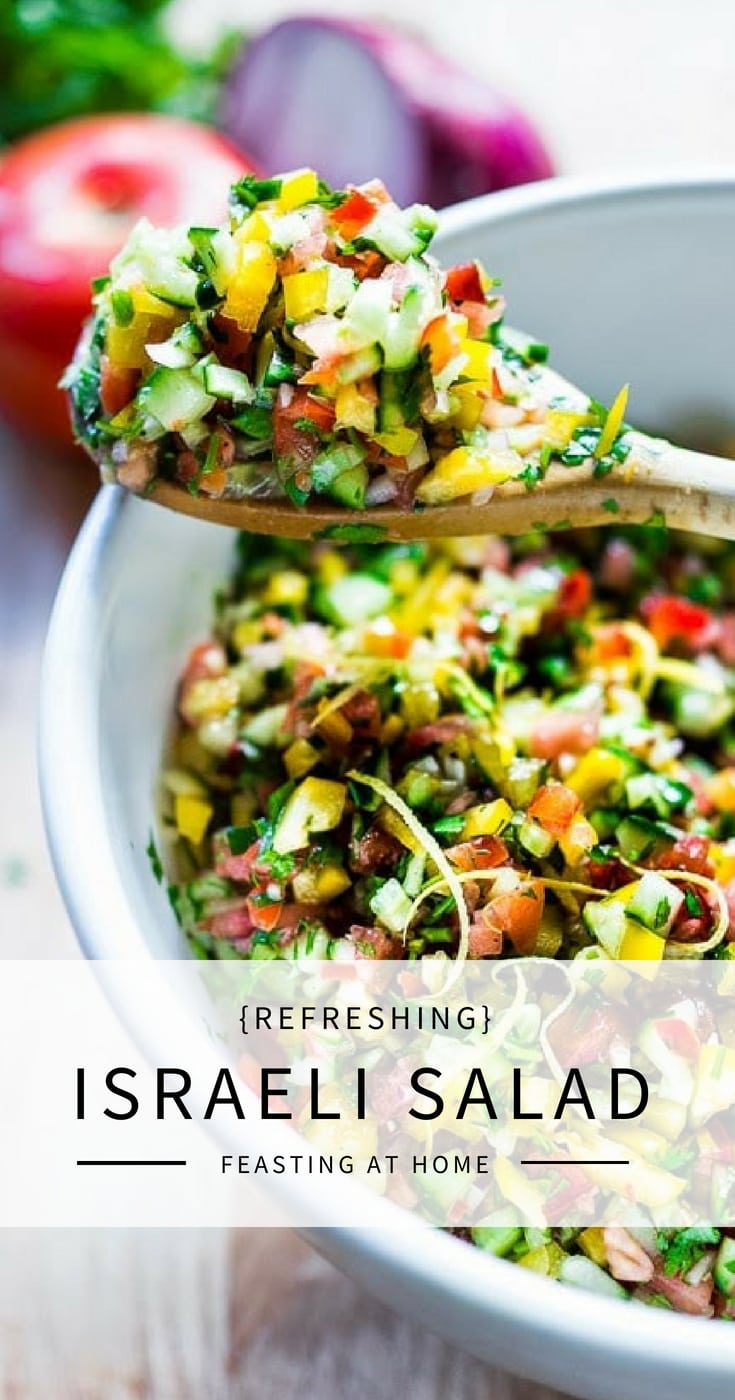 Israeli Salad Recipe! Simple, Authentic & Healthy! |Feasting at Home