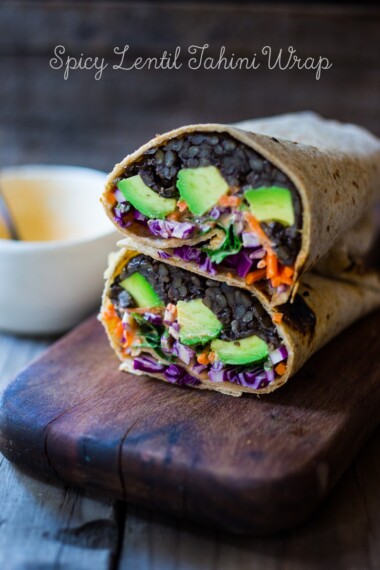 Spicy Lentil Tahini Wrap | Feasting At Home