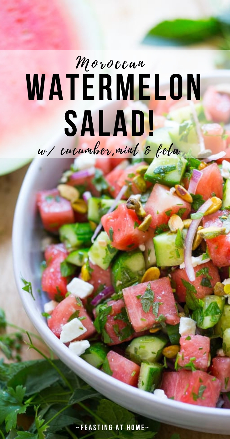 Watermelon Salad with Feta and Mint | Feasting at Home