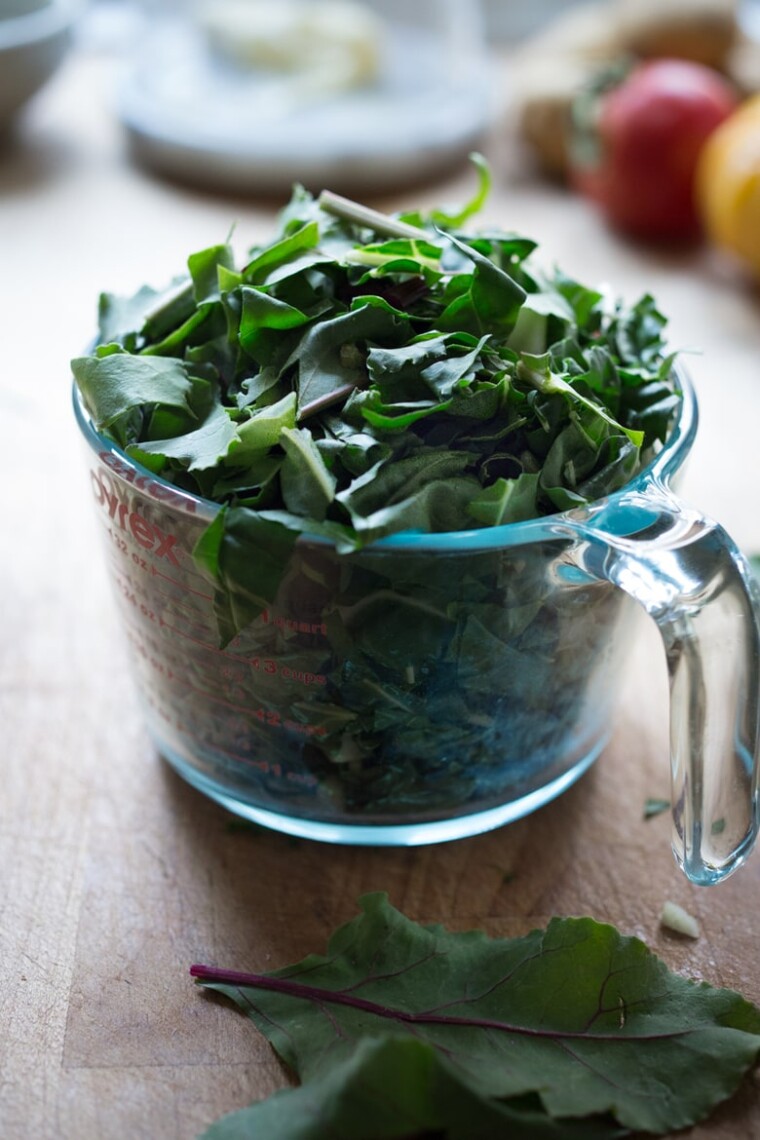 Catalan Style Greens with Garlic, Sultanas and Pine nuts