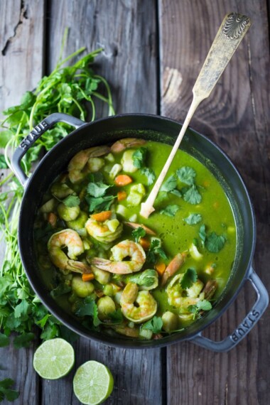Peruvian Seafood Stew with Cilantro Broth | Feasting At Home