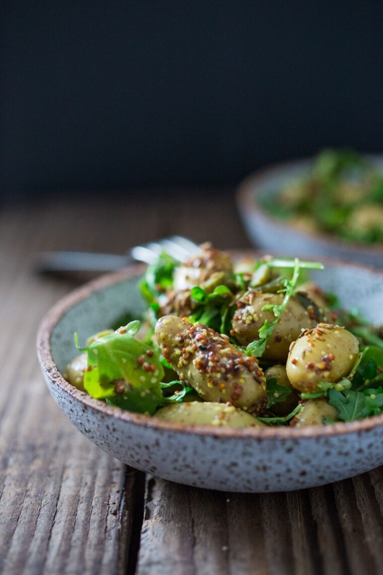 Vegan Potato Salad with Mustard Seed Dressing (NO MAYO!) | Feasing at Home