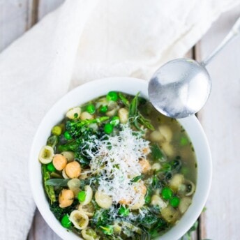 Spring Minestrone Soup with Chickpeas | Feasting At Home