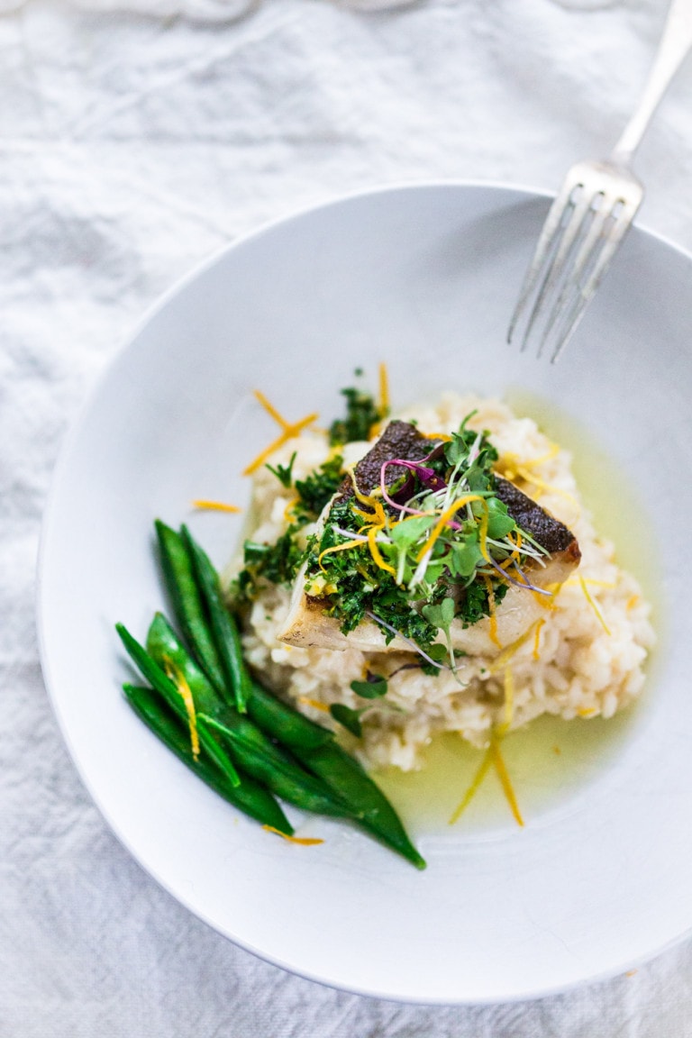 Seared Black Cod with Meyer Lemon Risotto | Feasting At Home