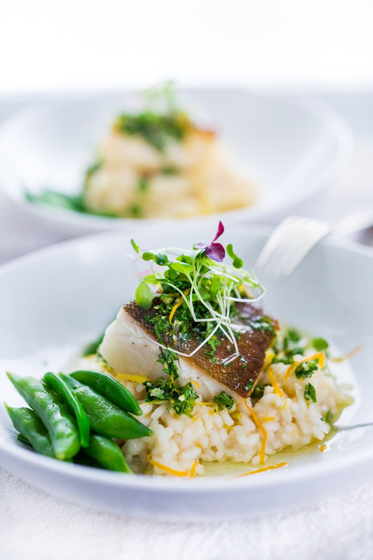 Seared Black Cod with Meyer Lemon Risotto | Feasting At Home
