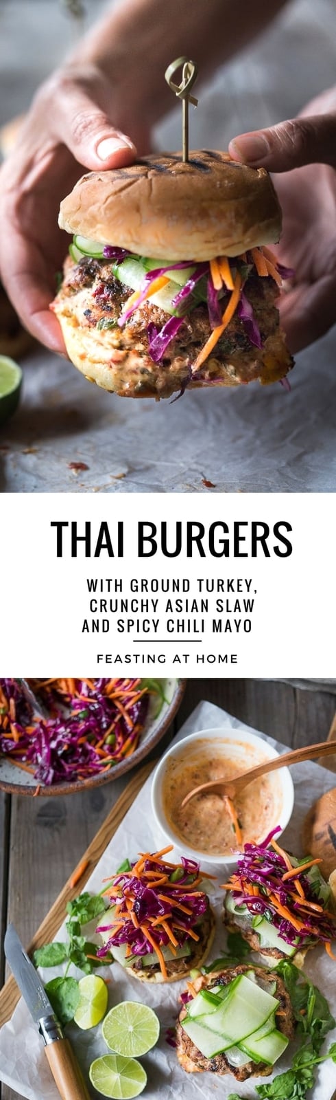 Thai Turkey Burger w/ Crunchy Asian Slaw | Feasting At Home