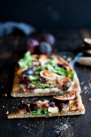 Grilled Pizza with Figs, Balsamic Onions and Gorgonzola | Feasting At Home