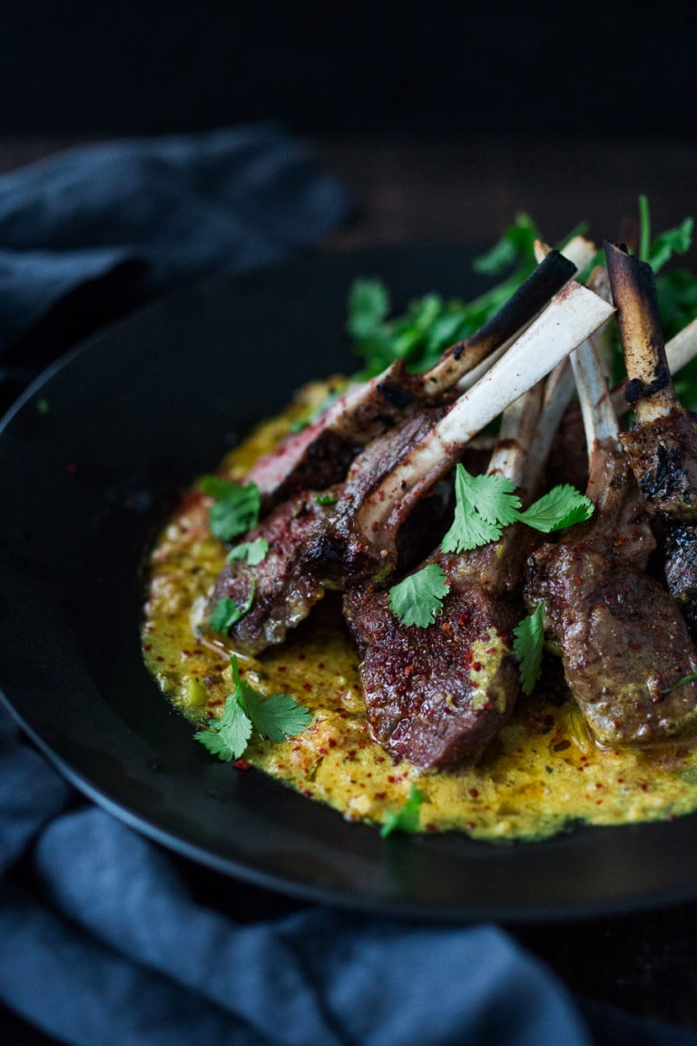 Oven-Roasted Lamb Chops with Indian Curry Sauce | Feasting At Home