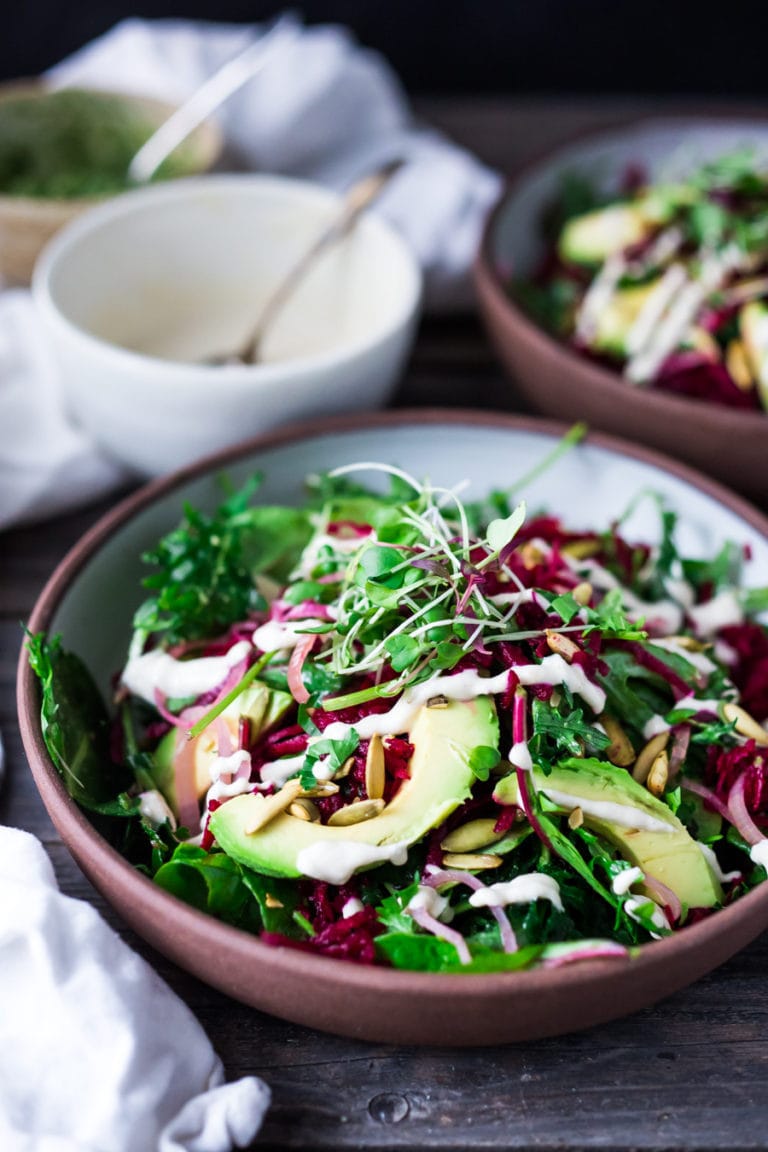 Raw Beet Salad with Avocado | Feasting At Home