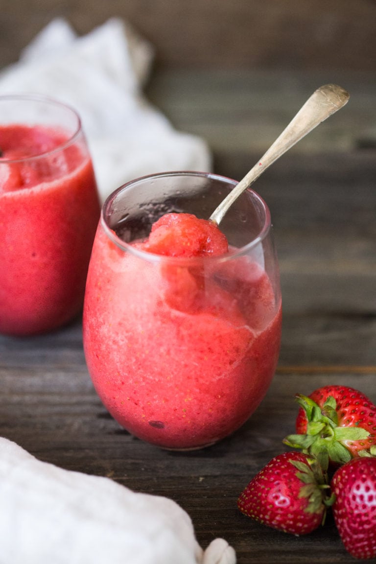 Healthy Delicious Strawberry Slushies! | Feasting at Home