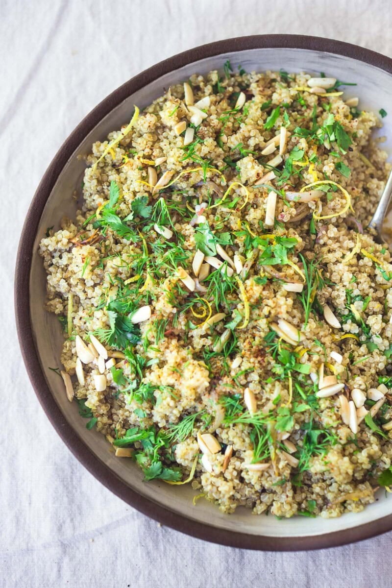 Fluffy Herbed Quinoa Recipe - Feasting At Home