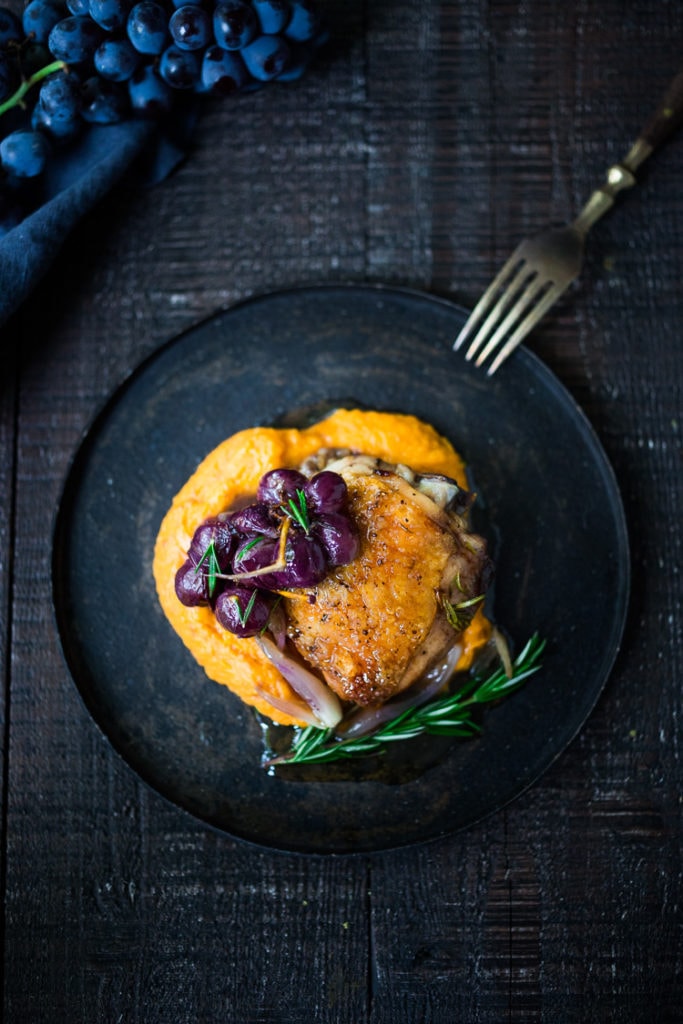 Easy Pan-Roasted Chicken with Grapes | Feasting At Home