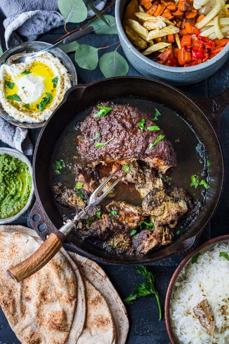 Tender Juicy Baked Lamb Shawarma -Feasting At Home