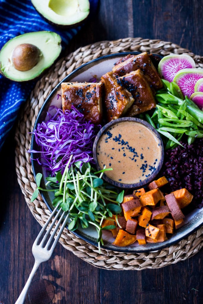 Sticky Glazed Tofu Bowl | Feasting At Home