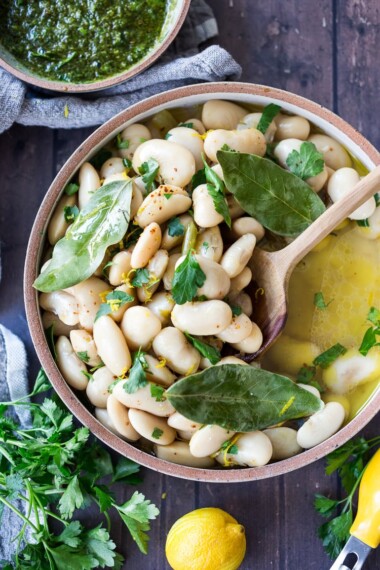 Lemony Corona Beans (Gigante Beans) | Feasting At Home