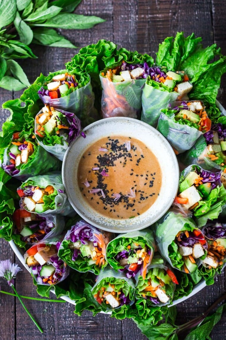 Fresh Spring Rolls with Peanut Sauce | Feasting At Home