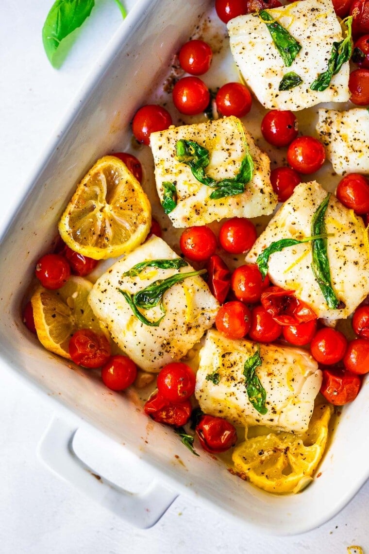 Easy Mediterranean Baked Cod | Feasting At Home