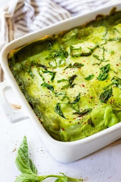 Basil Spinach Lasagna (Video!) | Feasting At Home