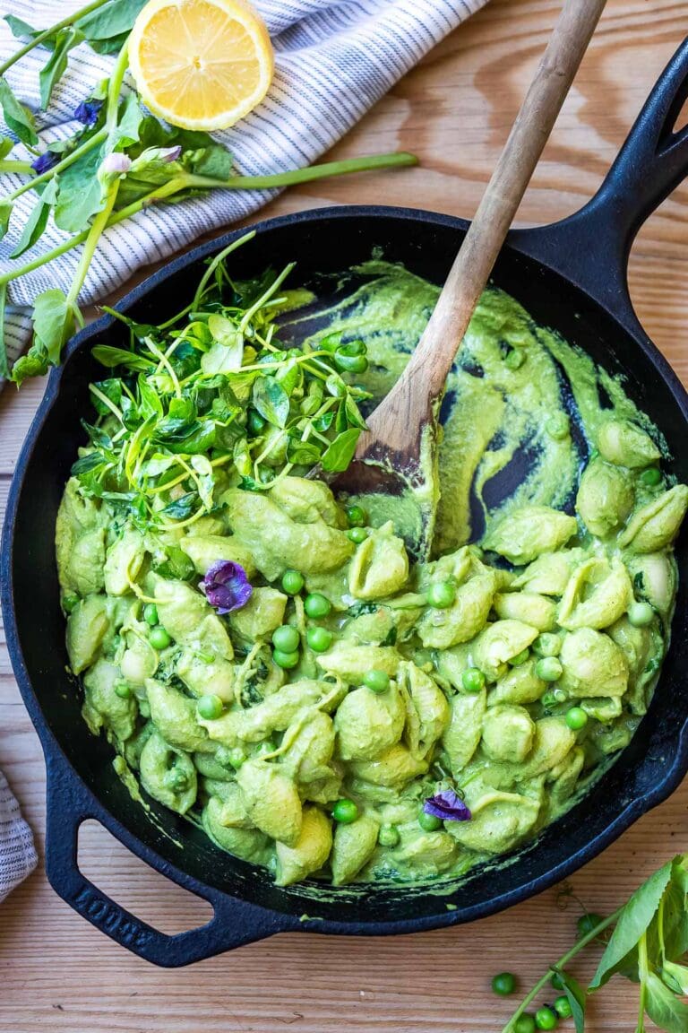 Creamy Pea Pasta (Vegan) | Feasting At Home