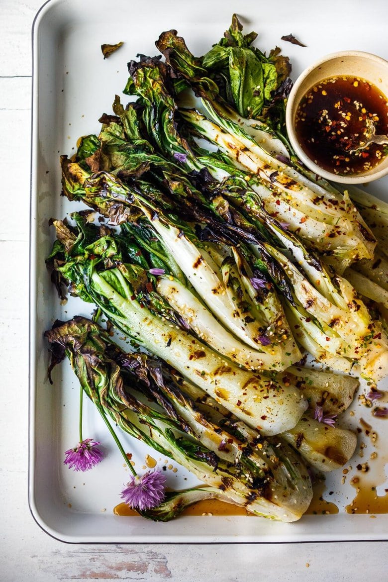 Grilled Bok Choy with Ponzu Sauce | Feasting At Home