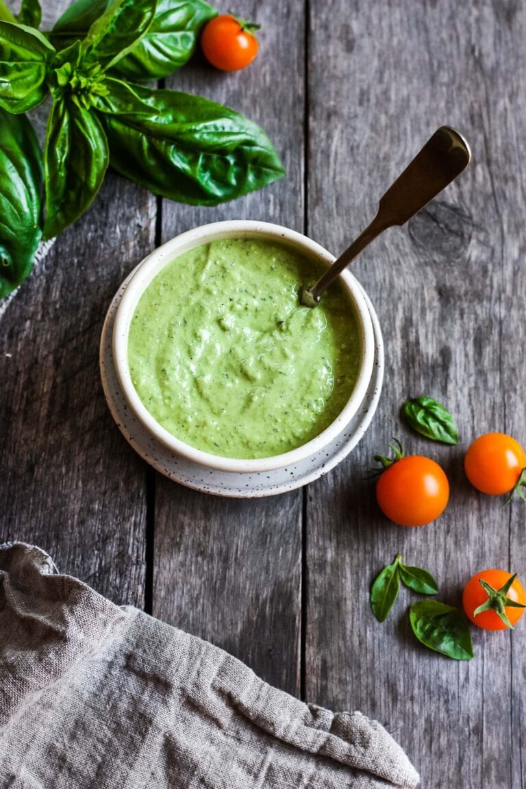 Creamy Pesto Dressing Recipe | Feasting At Home
