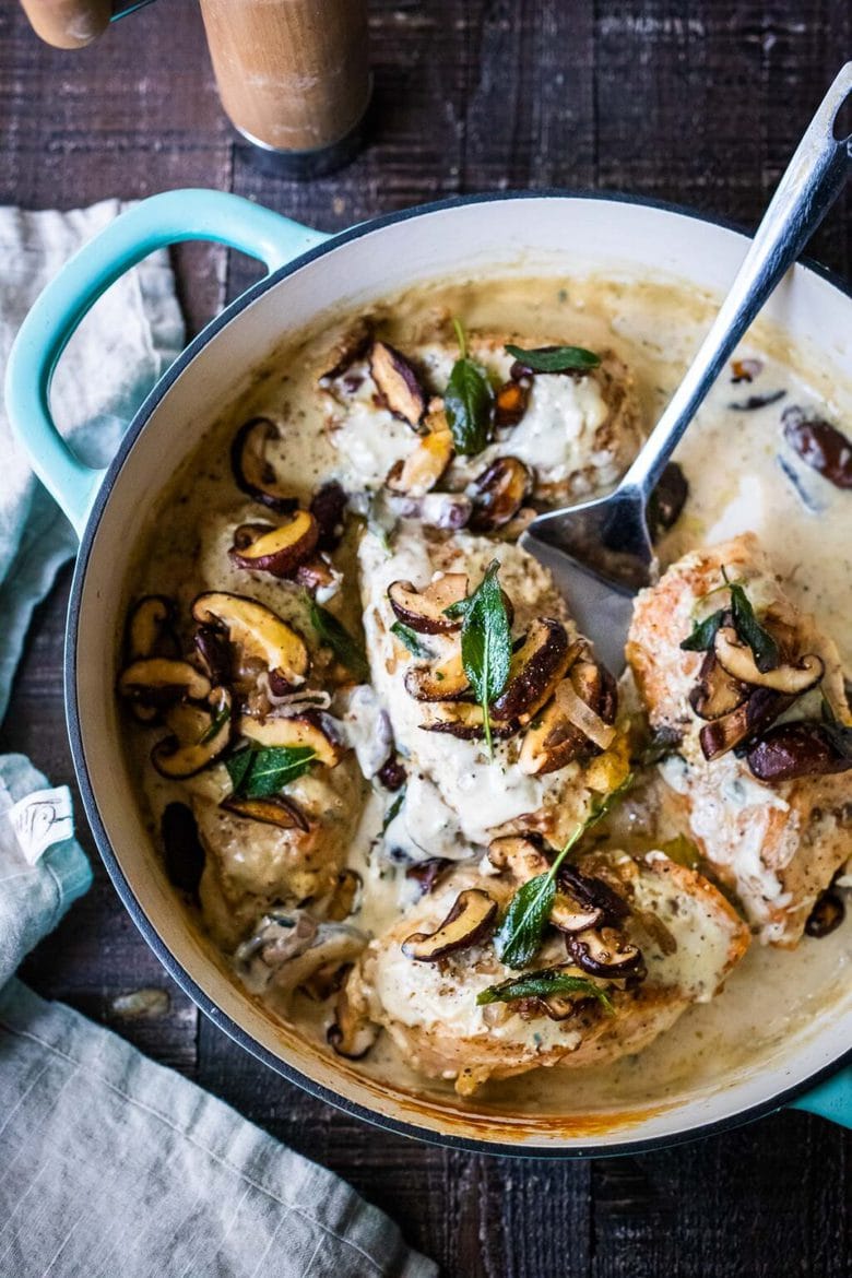 Creamy Gorgonzola Chicken with Mushrooms | Feasting At Home