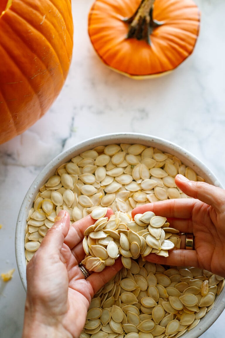 Roasted Pumpkin Seeds | Feasting At Home