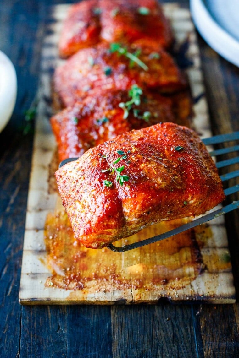 Cedar Plank Salmon (Easy, healthy & delicious!) | Feasting At Home