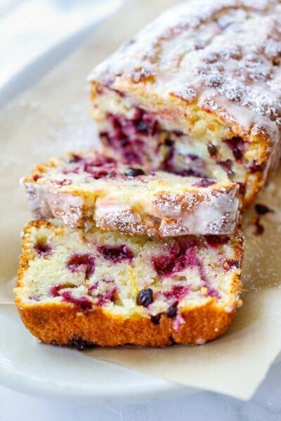 Huckleberry Cake with Lmeony Glaze | Feasting At Home