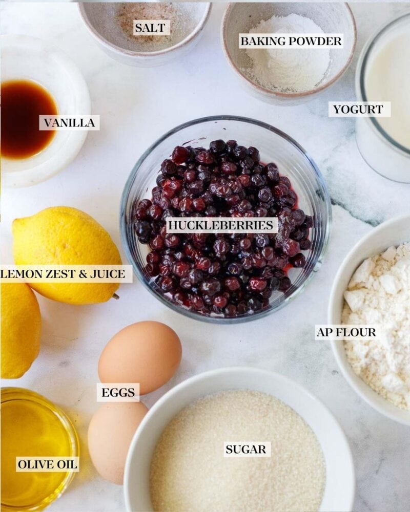 Huckleberry Cake with Lmeony Glaze | Feasting At Home