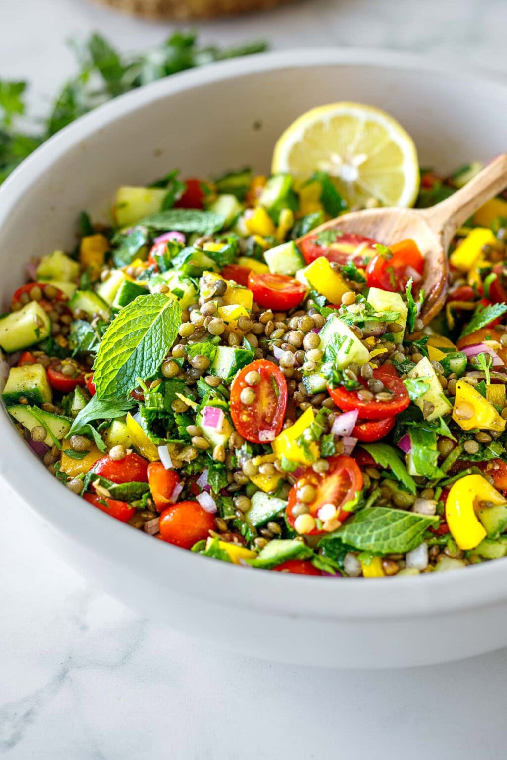 Mediterranean Mediterranean Lentil Salad Feasting At Home