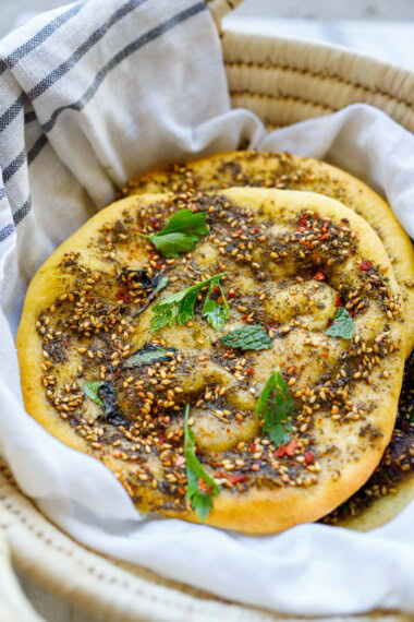 Man'oushe (Lebanese Flat Bread) | Feasting At Home