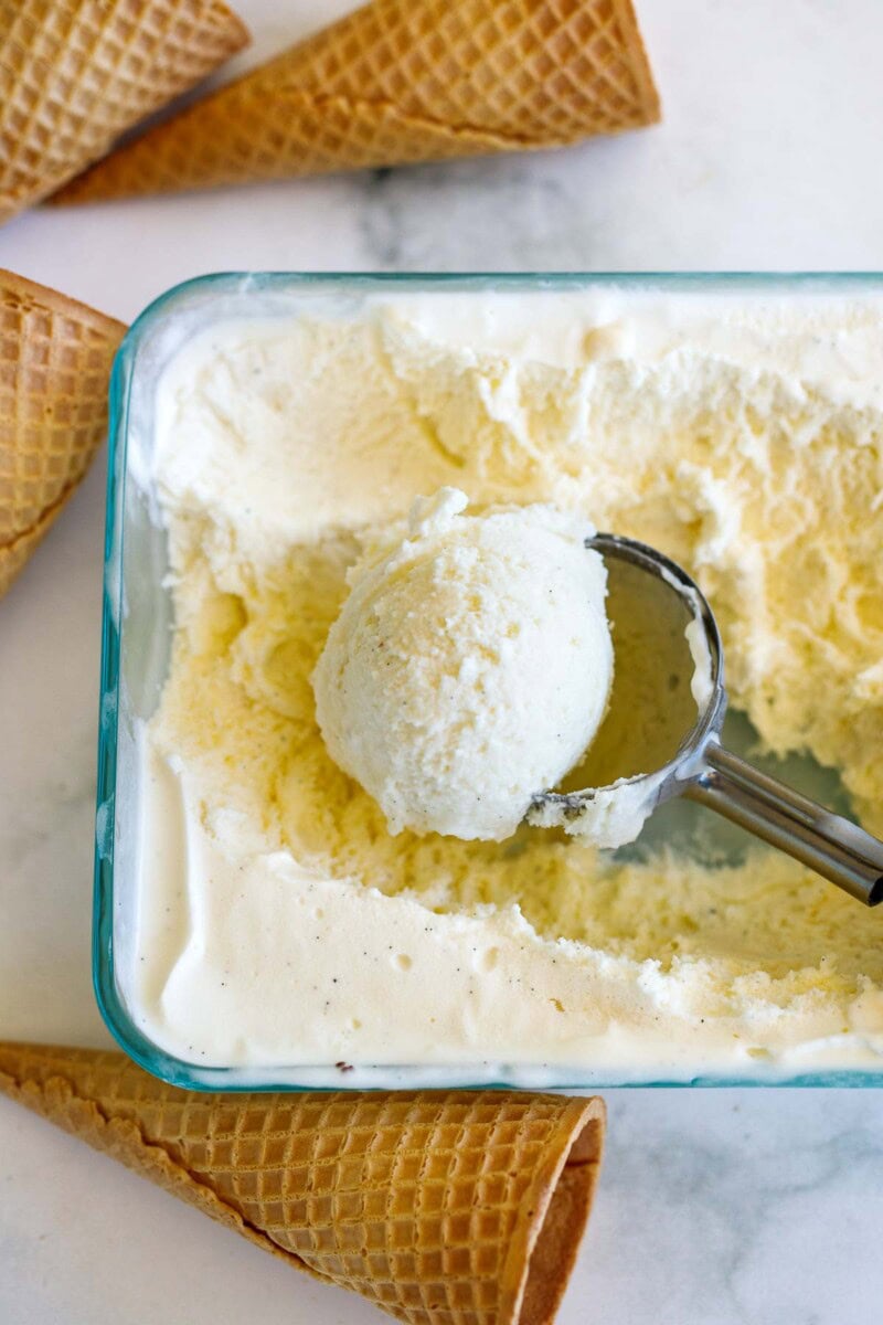 Homemade Vanilla Ice Cream - Feasting At Home