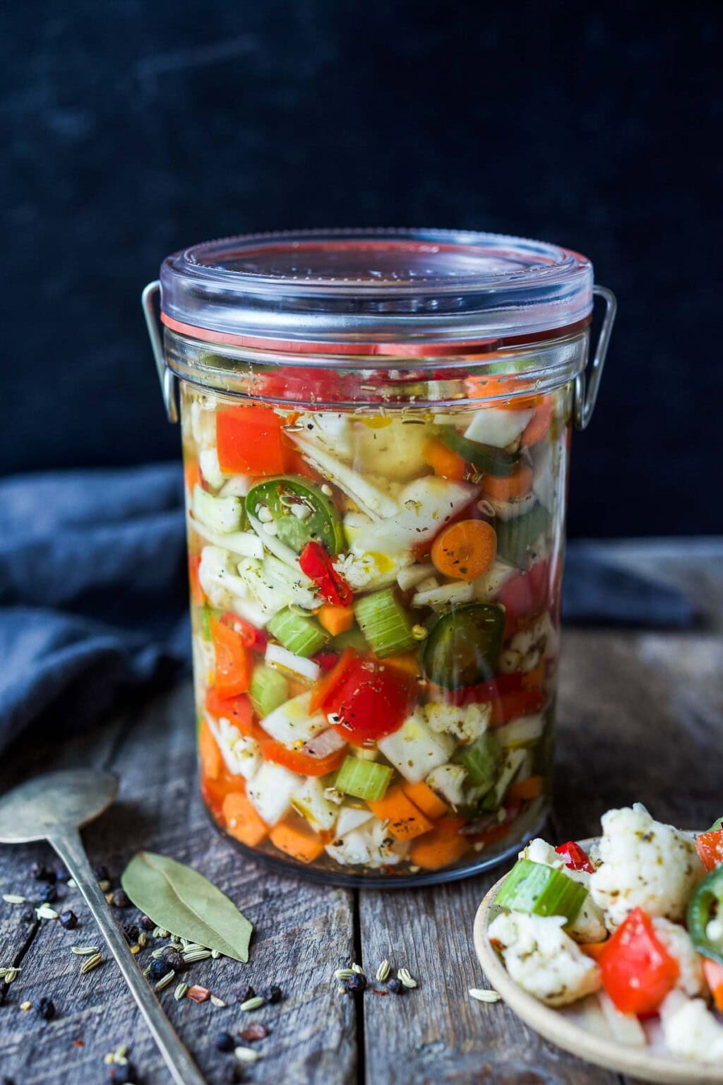 Homemade Giardiniera (Italian Pickled Veggies) | Feasting At Home