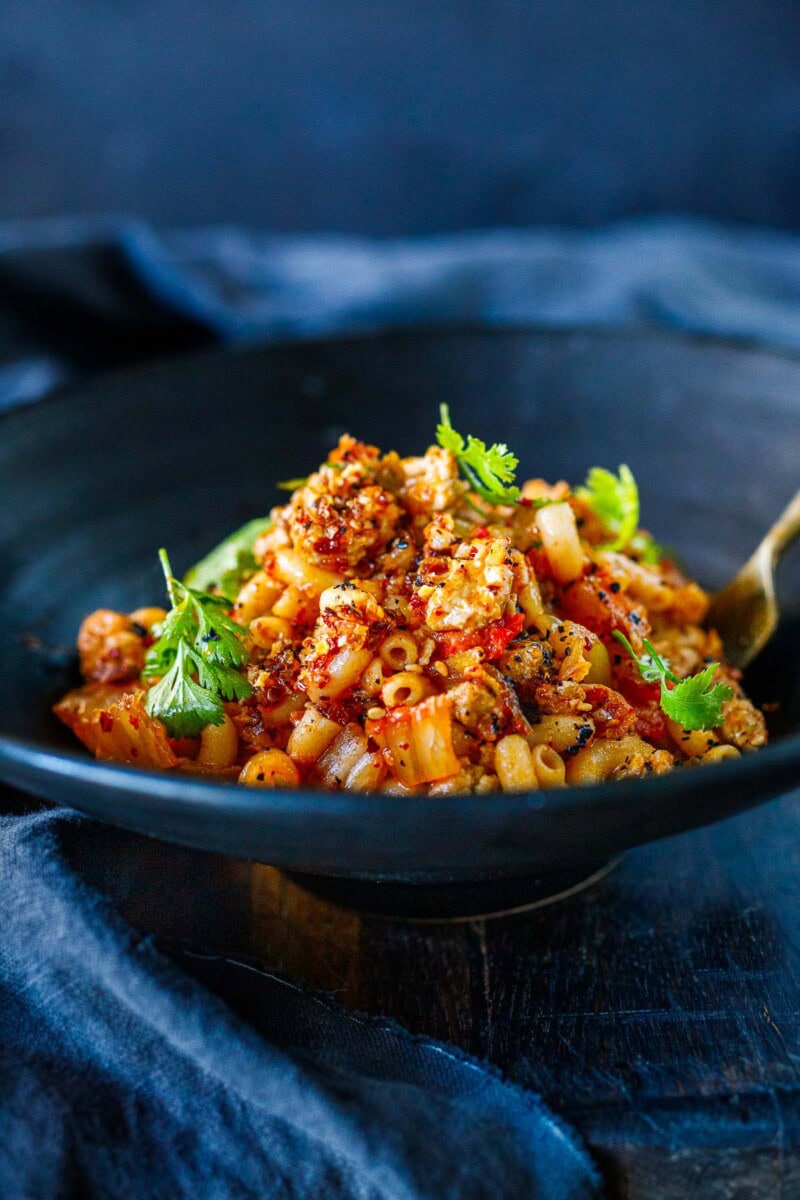 Kimchi Chili Mac and Cheese | Feasting At Home