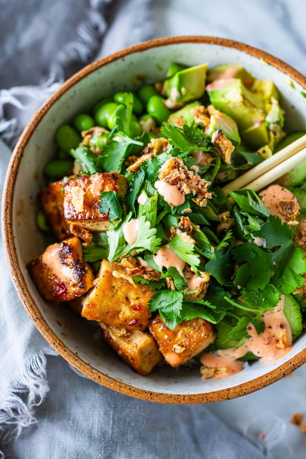 Sticky Glazed Tofu Bowl | Feasting At Home