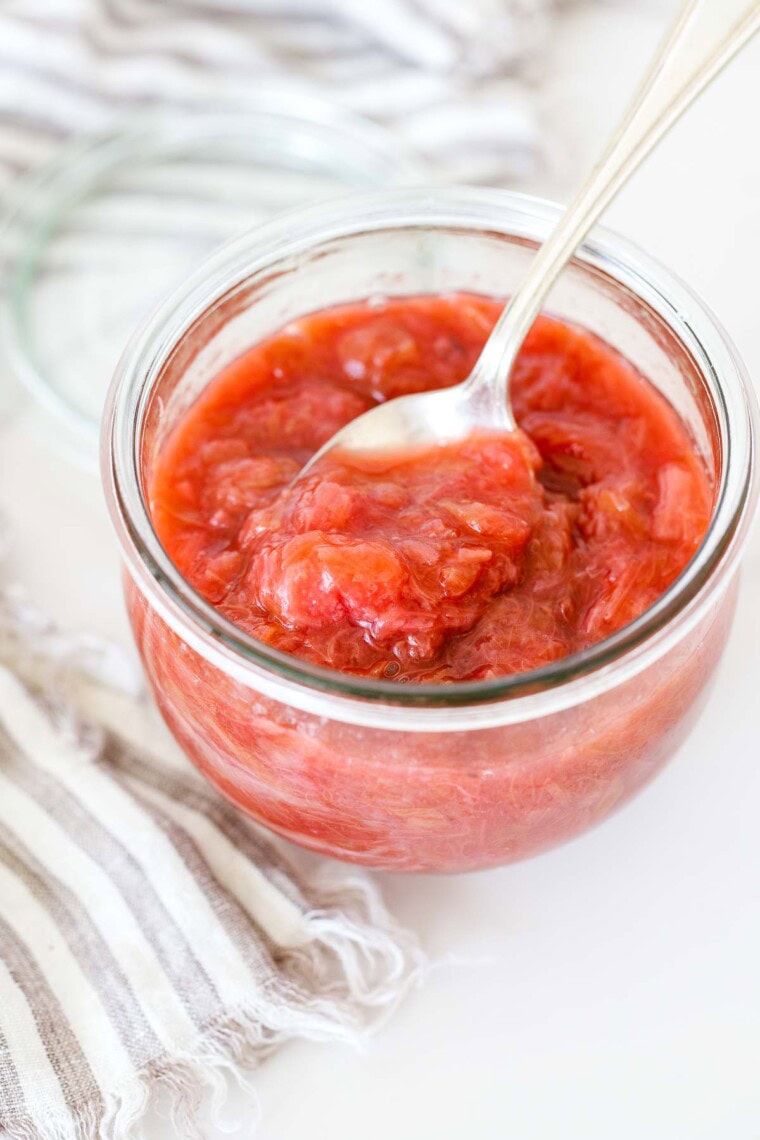 Quick and Easy Rhubarb Compote | Feasting At Home