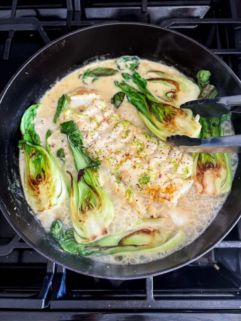 One-Pan Coconut Cod with Bok Choy | Feasting At Home